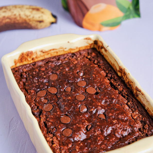 Chocolate Brownie Banana Bread Baked Oats (single serve) – Tarwi